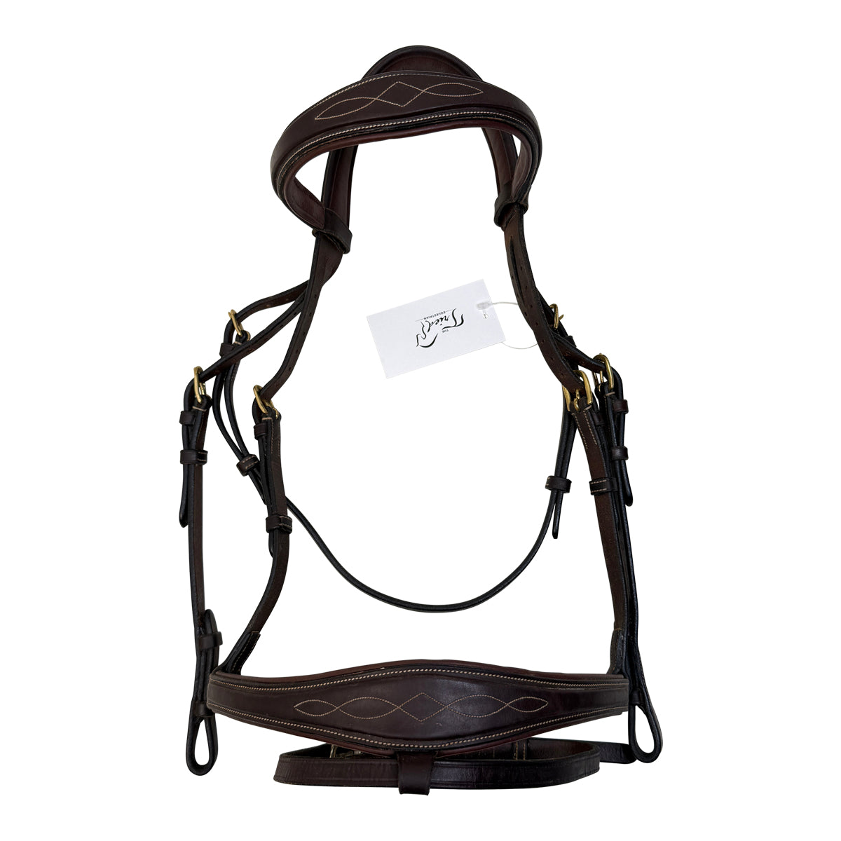 Dyon Anatomic Flash Noseband Bridle in Brown - Full – The Tried Equestrian