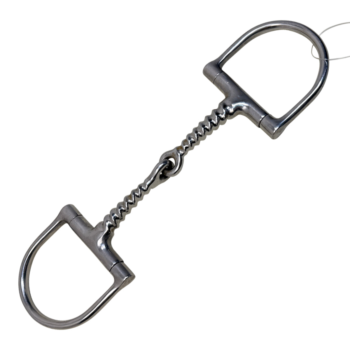 Corkscrew D-Ring Pony Single Joint Snaffle Bit in Stainless Steel - 4 ...