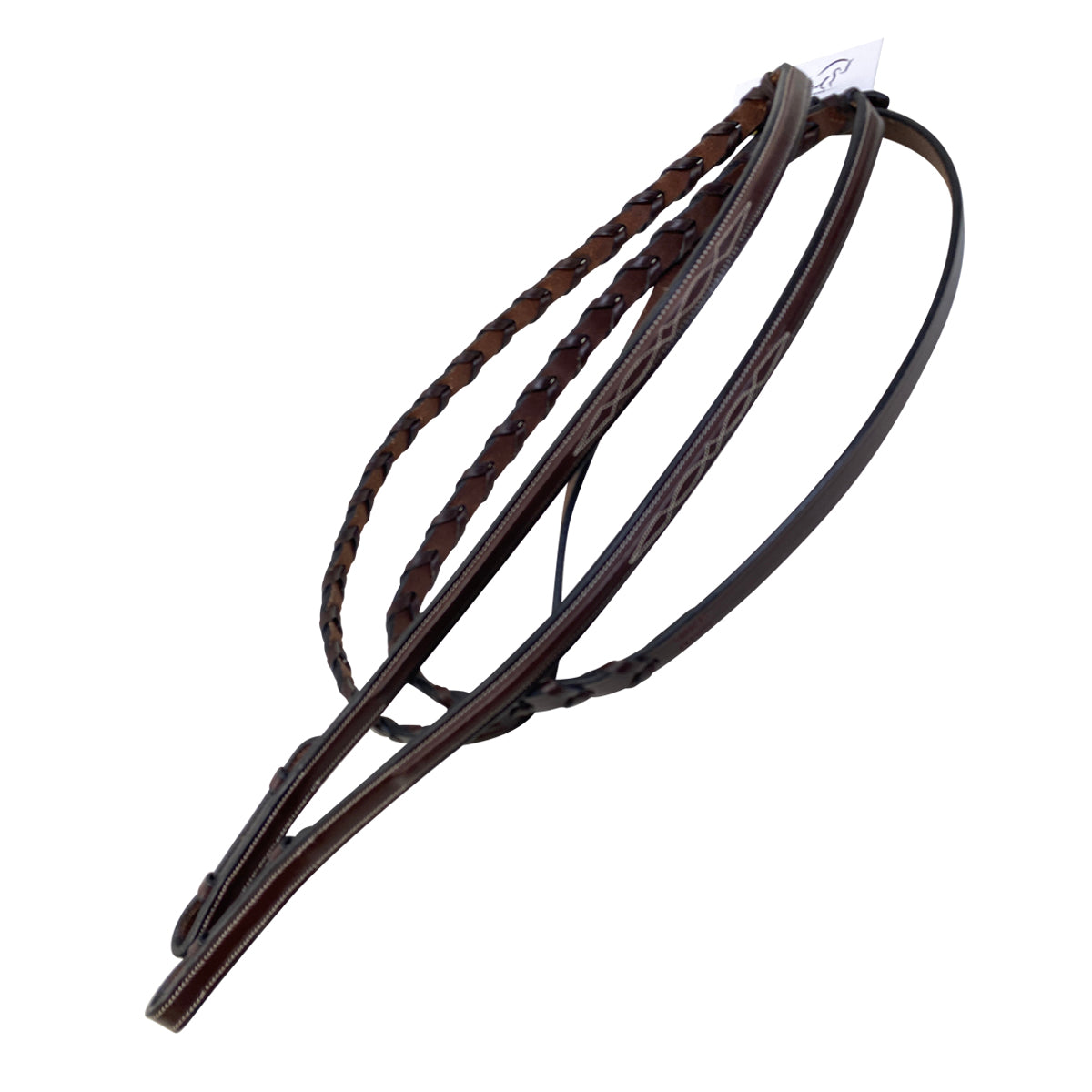 Dy'on Fancy Stitched "Narrow" Laced Reins in Brown - Full – The Tried ...