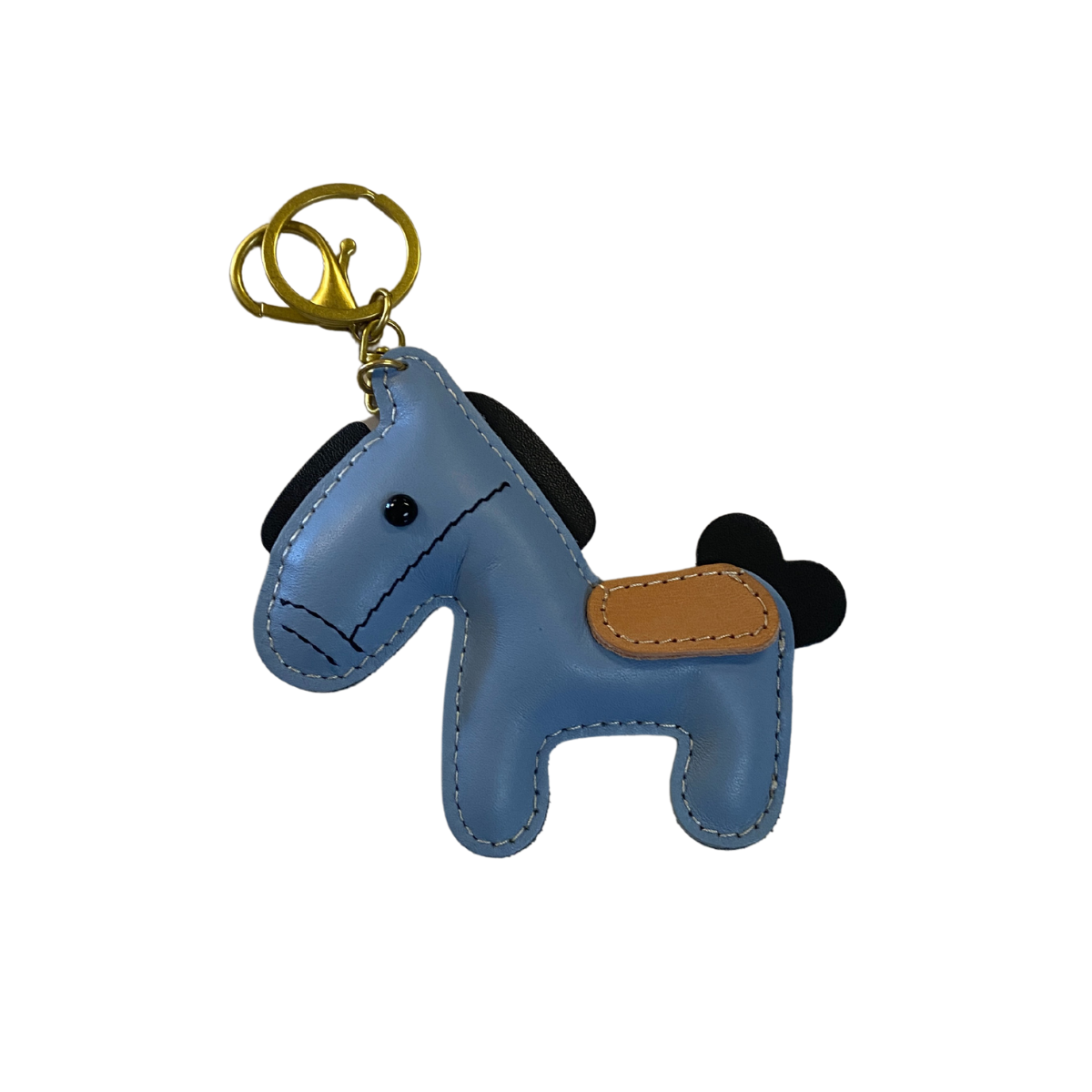 Leather Puffy Pony Keychain Charm in Blue – The Tried Equestrian