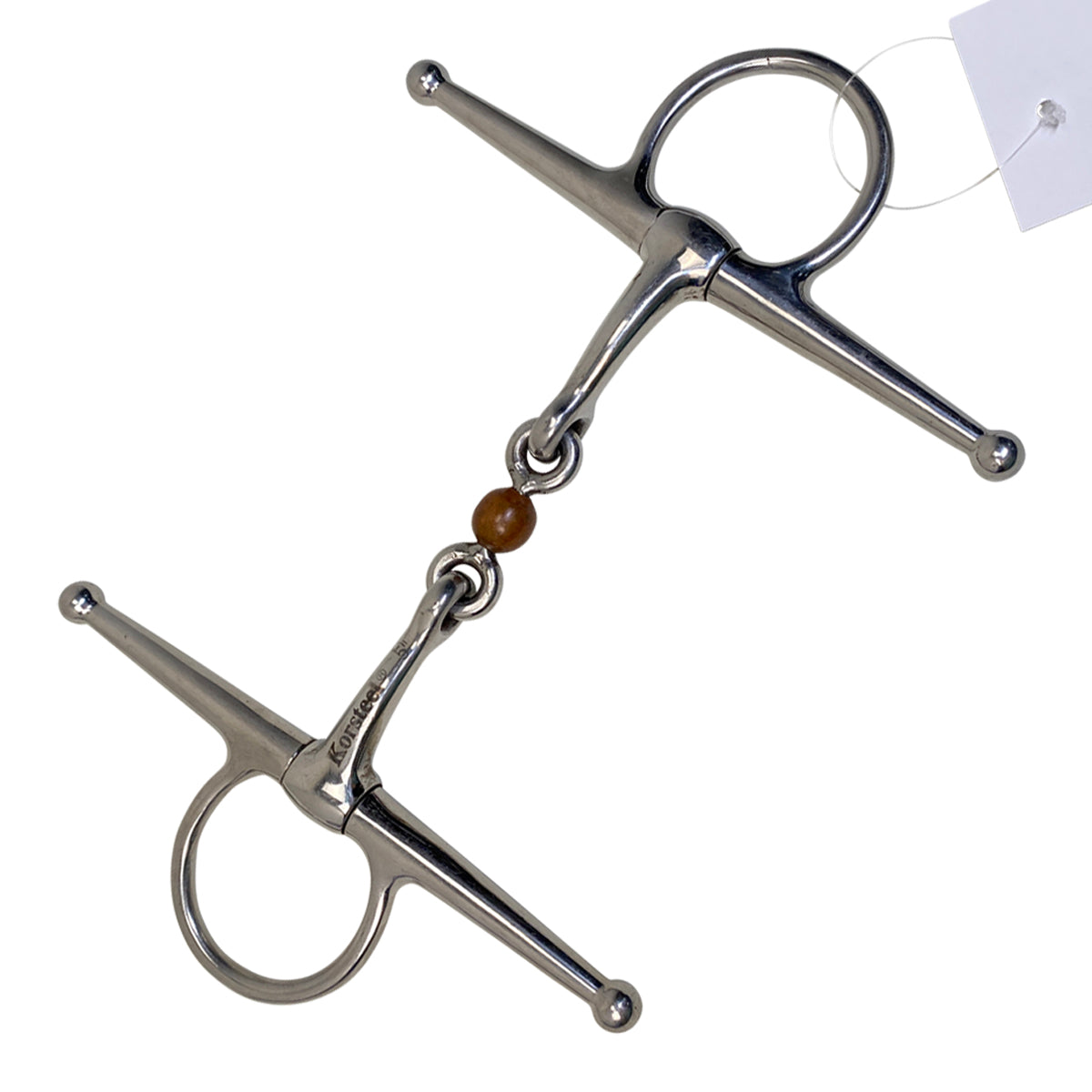 Korsteel Copper Ball Link Full Cheek Snaffle Bit in Stainless Steel/Co ...